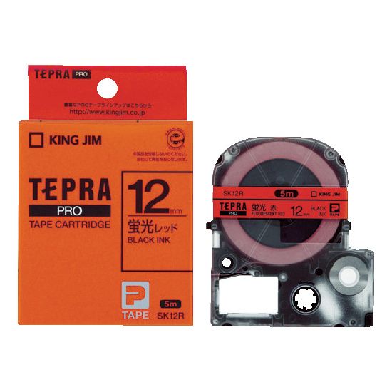 【商品詳細】●遠くからでもはっきりと目立つ蛍光色タイプのラベルです。●テープ幅(mm)：12●テープ色：蛍光赤●テープ長さ(m)：5●文字色：黒●文字色：黒●テープ:PET●ケース:ABS原産国日本JANコード4971660752348【送...