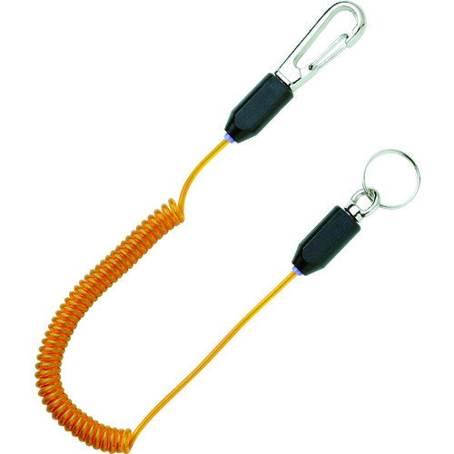 【商品詳細】●ナスカン部に独自のコンパクトな樹脂金具を採用しています。●ワイヤーとポリウレタンがはく離しない一体成型加工品です。●高所作業での工具落下防止に。●工具、軽量小物の紛失防止に。●最大長さ(mm)：1250●自然長(mm)：320...