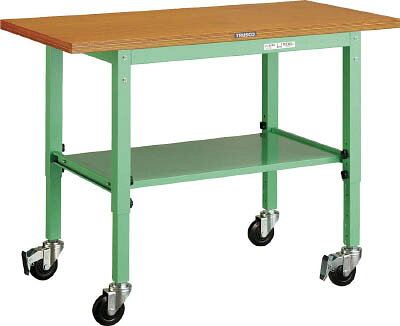 【商品詳細】●間口(mm):1200●奥行(mm):600●高さ(mm):691〜901●均等荷重(kg):250●天板材質:ダップ化粧●色:ヤンググリーン●100φゴムキャスター付●昇降ピッチ:35mm●引出しF-1、F-2、UDC-00...