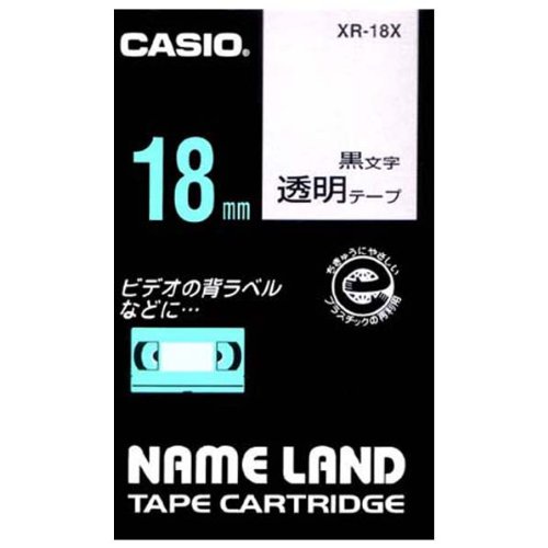 【商品説明】CASIO(カシオ)XR-18Xテープ幅(mm):18テープ色:透明テープ長さ(m):8エコマーク認定品【送料について】沖縄、離島は送料を頂きます。
