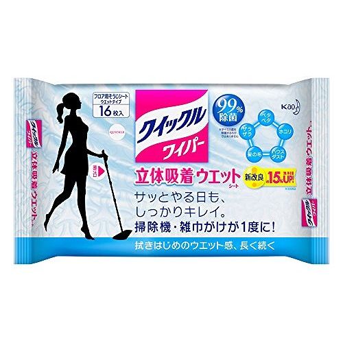 花王 クイックルワイパー ウエット 16枚 327826JANコード：4901301327826商品サイズ (幅×奥行×高さ) :222×115×55内容量:16枚99％除菌※すべての菌を除菌するわけではありませんサッとやる日も、しっかりキ...