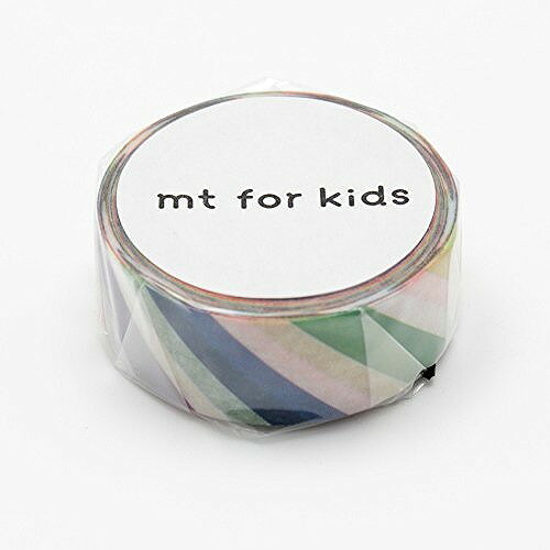 カモ井加工紙 マスキングテープ KIDS カラフル・ストライプ MT01KID001JANコード：497191018679415mm×7mフィルム包装[Φ40mm×H15mm]素材:基材/和紙、粘着剤/アクリル系日本製。重量:11g小さなお...