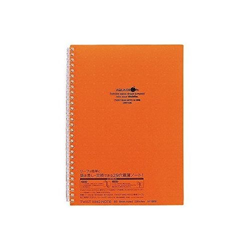 リピトリングノートB5SダイダイN-1608-4JANコード：490341932498818.5cm×1.2cm×25.2cm重量：170g素材：PP(表裏表紙)リーフ：上質紙リングノートの進化形。とじ具が開いてリーフの交換ができるノートで...