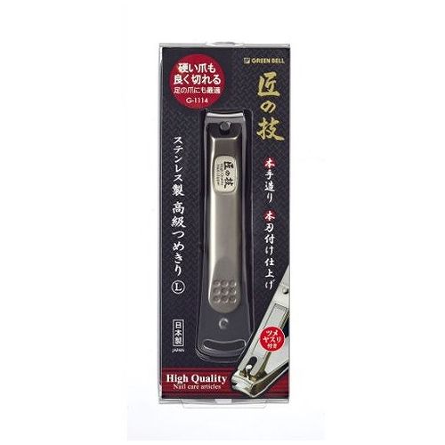グリーンベル匠の技つめきりG-1114JANコード：4972525052818原産国：日本商品サイズ(幅×奥行×高さ)：48×23×130mmアパレルサイズ(対応サイズ)：長さ92mm材質：刃部：ステンレス刃物鋼/テコ：亜鉛合金/ヤスリ：ス...