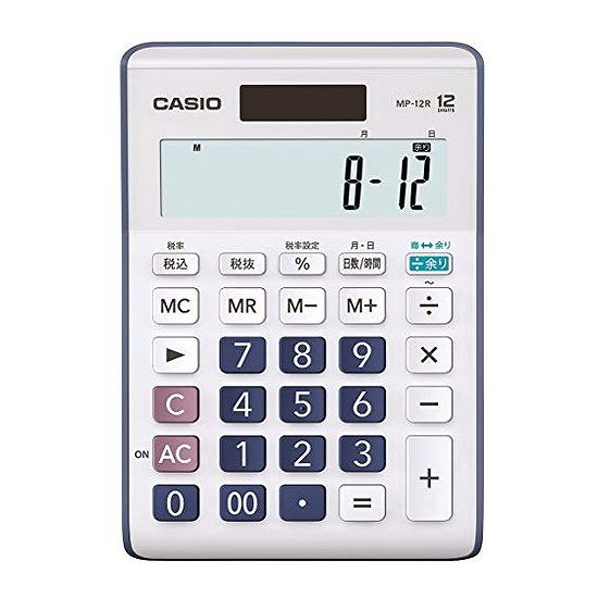 カシオ 余リ計算電卓 MP-12R-N 1台JANコード：4549526601200◆割り算の答えと余りを簡単に算出できる電卓◆調剤薬局や物流倉庫など「余り計算」が必要な業務に最適◆調剤薬局での次回処方日算出などにも役立つ「日数計算機能」　...