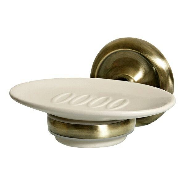 ●レトロでアンティークな風合いをまとった「DECO」シリーズの壁取付型の石鹸置きです。●ZnAlステンレス合金の重厚な材質にシックなアンティーク真鍮カラーを施してあります。●石鹸皿はセラミックで高級感があります。●洗面台でのアクセサリー置き...