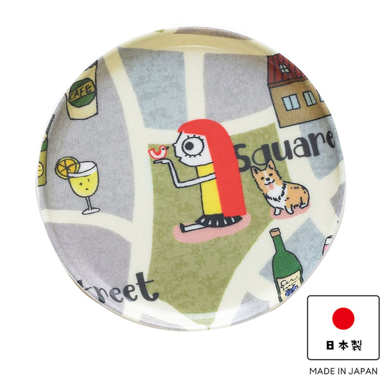 【商品説明】かわいいイラストの布貼り加工が施されたコースターです。汚れても水洗い可能だからお手入れが簡単です。小物やアクセサリートレイとしても使用できます。複数枚揃えて使用してもスタッキング可能ですっきり収納できます。安心の日本製です。【商...