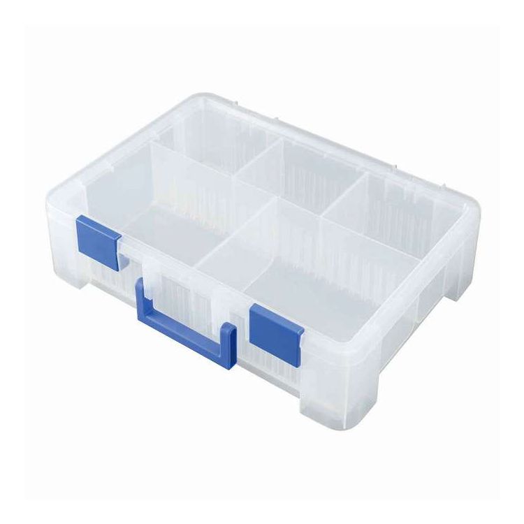 【商品説明】小物や部品をスッキリ整理して収納できる大容量深型タイプのパーツケースです。用途に合わせて移動できる仕切り板付きです。移動、持ち運びに便利なハンドル付きです。底部角がカーブ形状になっており、細かいネジや部品などが取り出しやすいです...