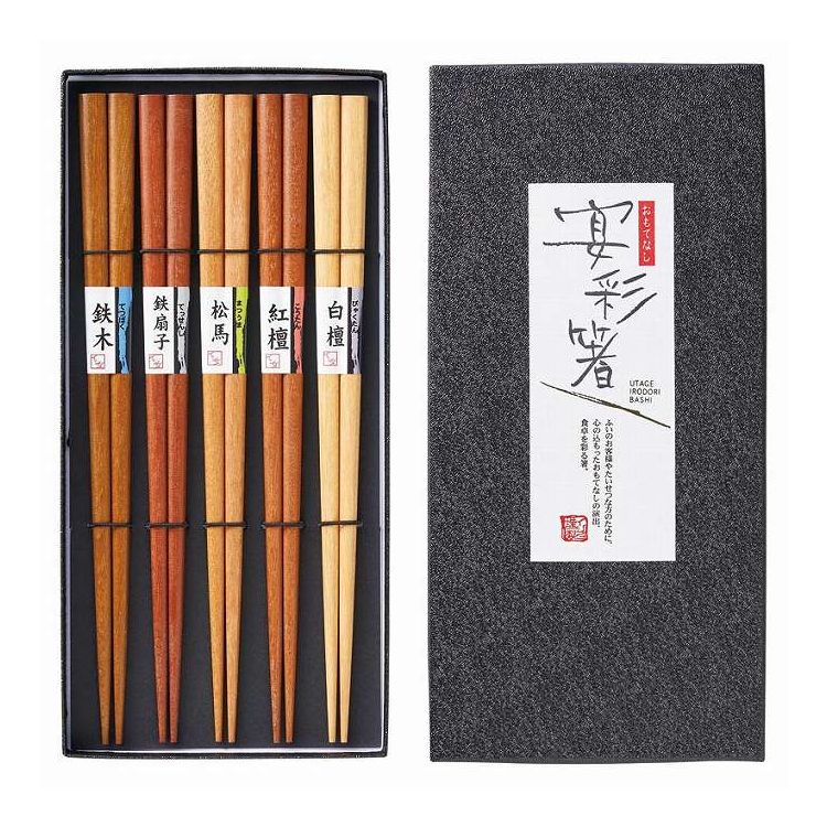 【商品詳細】5種の天然木箸のセット。内容:本体（約225mm）×5原産国:ベトナム【代引きについて】こちらの商品は、代引きでの出荷は受け付けておりません。【送料について】北海道、沖縄、離島は送料を頂きます。