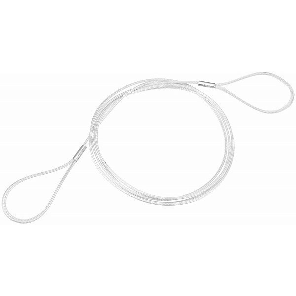 【商品詳細】切れにくいナイロンを加工したワイヤー●ワイヤーにナイロンを加工し、切れにくくなっています。■カラー：白■長さ：1.5m■太さ：1.0mm■材質：亜鉛(ナイロンコーティング加工)※詳しくは、「e-Security組み合わせ対応表」...