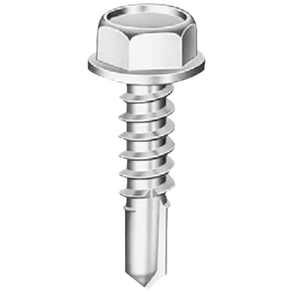 【商品詳細】カラー鋼板+鉄骨用ドリルビス　建築板金外壁、屋根工事などで軽量型鋼(C型鋼)厚さ1.6ミリ以上の下地材に薄鋼板を下穴なしで取り付ける際に使用します。　取付物の厚み＋下地の厚み＋10mm〜14mm(4mm径で約10ミリ、5mm径で...