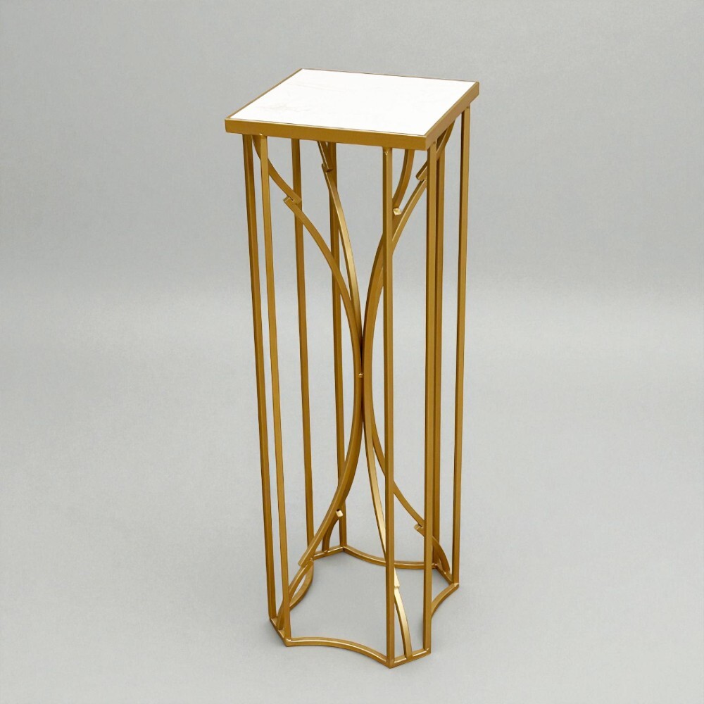 アイアンと大理石が美しく調和したフラワースタンド。 細身のフレームに曲線を取り入れたデコラティブなフォルム。 縦のラインを活かしたスリム設計で、リビング・玄関・サロンなど、置くだけで空間に高級感と華やかさをプラスできます。 花瓶・オブジェ・...