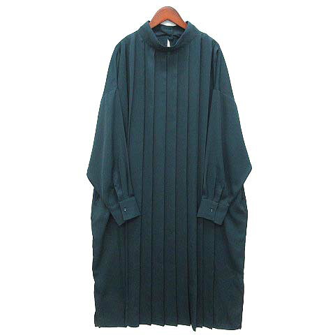 【中古】パターントルソ pattern torso アンティカ ハイネック プリーツ ワンピース ロング 長袖 ダークグリーン F PK-00881 レディース 【ベクトル 古着】 260708表記サイズF 実寸サイズ肩幅：61cm　身幅：...