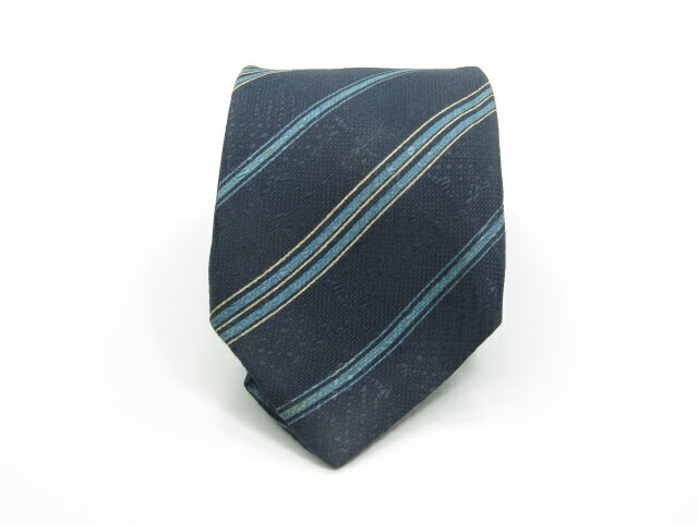 商品情報素材/カラーシルク/ネイビー系サイズ/寸法全長　約150センチ大剣幅　約10.0センチ多少の誤差はご容赦ください。ランクB下記をご参照くださいませ。商品説明経年商品です。多少の使用感、小キズ、シワ、全体的に薄汚れ、結び目辺りにうっす...