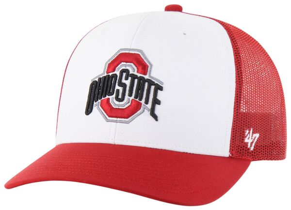 ■帽子サイズ サイズ｜ 頭囲 S/M ｜ 58cm M/L ｜ 60cm ■ブランド '47 (フォーティーセブン)■商品名 '47 Adult Ohio State Buckeyes Red Freshman Trucker Adjust...