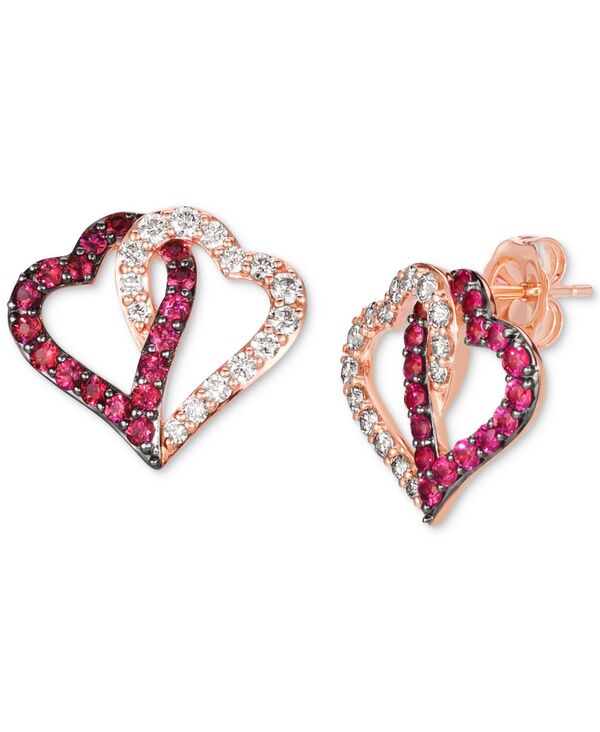 ■ブランド Le Vian (ル ヴァン)■商品名 Passion Ruby (5/8 ct. t.w.) & Nude Diamond (1/2 ct. t.w.) Interlocking Heart Stud Earrings in ...