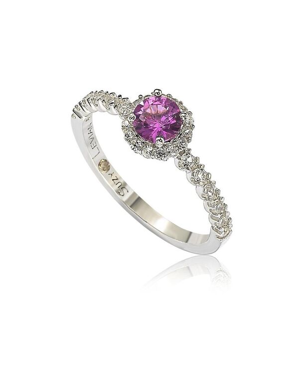 ■ブランド Suzy Levian New York (スージー レヴィアン ニューヨーク)■商品名 Suzy Levian Sterling Sapphire & Created Sapphire Petite Halo Proposal...