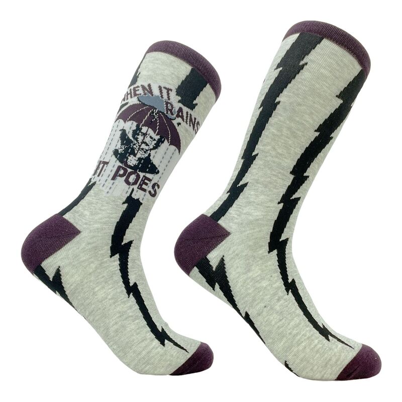 ■ブランド Crazy Dog T-Shirts (クレイジードッグTシャツ)■商品名 Women's When It Rains It Poes Socks Funny Author Poetry Quote The Raven Nove...