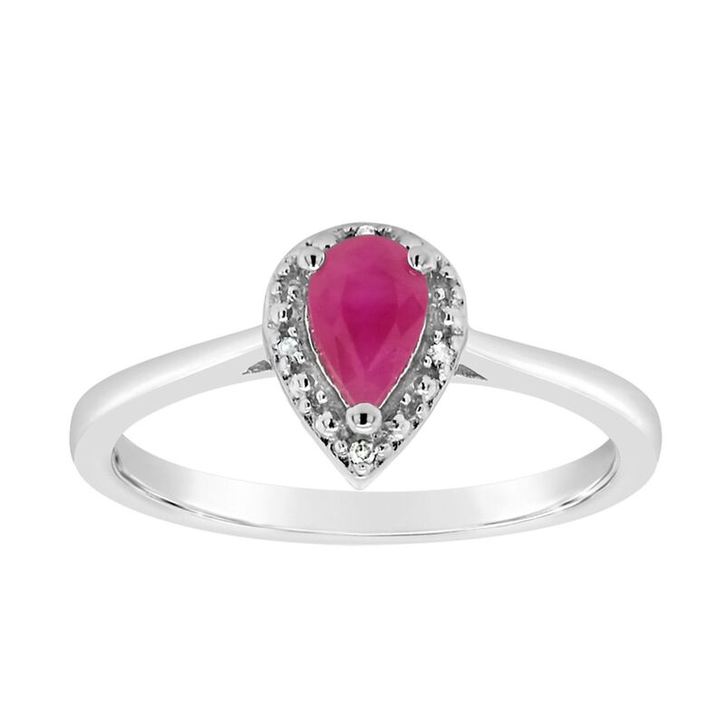■ブランド Celebration Gems (Celebration Gems)■商品名 Celebration Gems Sterling Silver Pear-Shaped Genuine Ruby Diamond Accent F...
