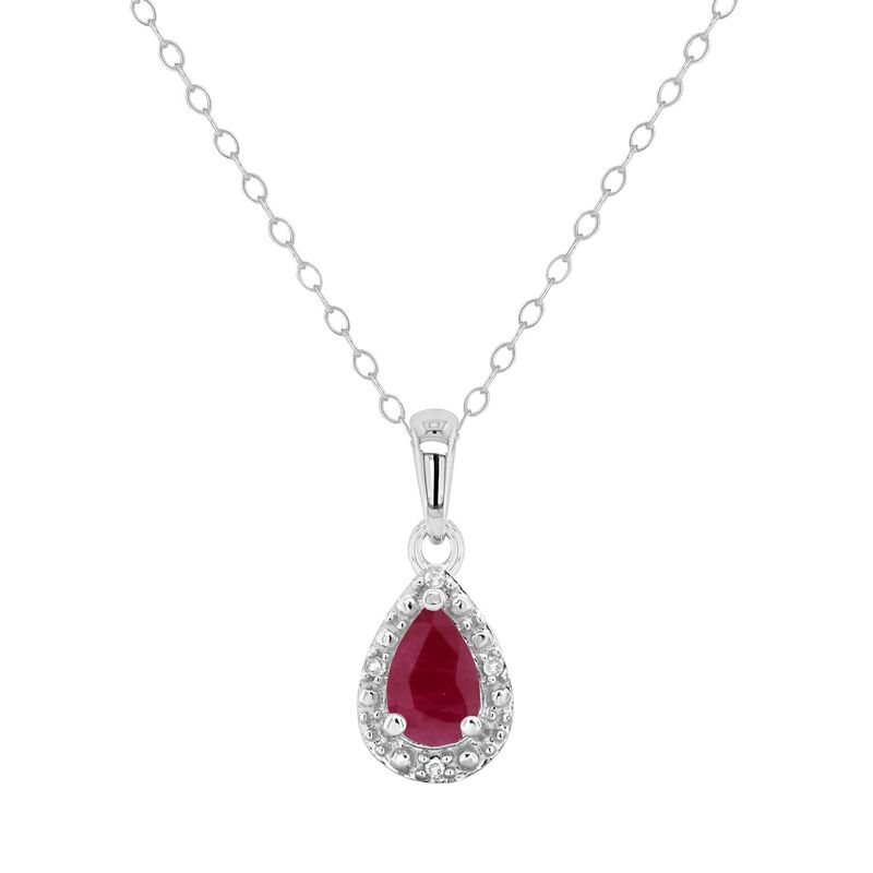 ■ブランド Celebration Gems (Celebration Gems)■商品名 Celebration Gems Sterling Silver Pear Shaped Genuine Ruby Diamond Accent F...