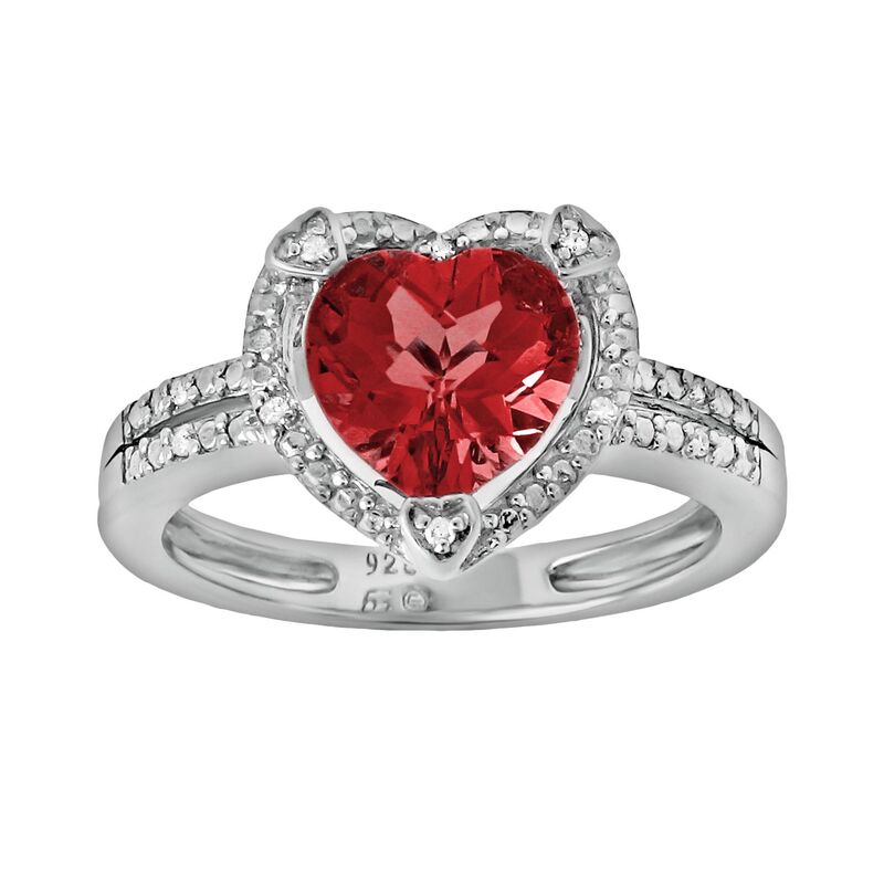■ブランド Gemminded (Gemminded)■商品名 Gemminded Sterling Silver Lab-Created Ruby and Diamond Accent Heart Frame Ring■商品は海外よりお取...