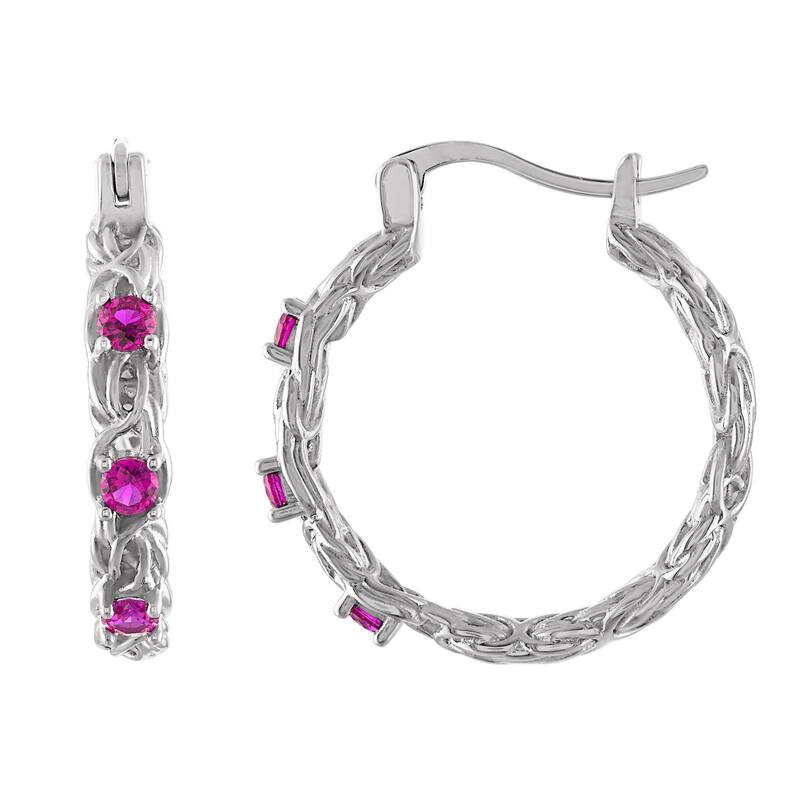 ■ブランド Designs by Gioelli (Designs by Gioelli)■商品名 Designs by Gioelli Sterling Silver Gemstone Byzantine Hoop Earrings■商品...
