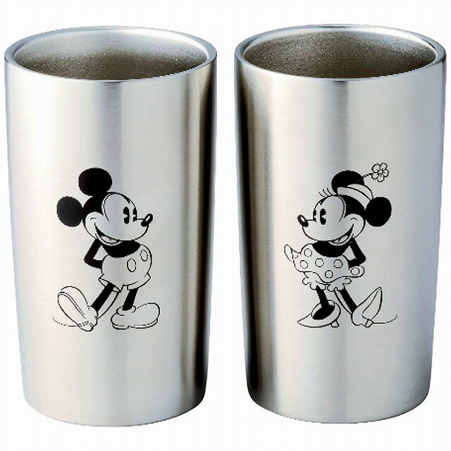 ●セット内容／直径7cm高さ12cm容量約300mlタンブラー2客(2柄)・18-8ステンレス・［中国製］●箱サイズ／16.5×15.5×8.5cm・60サイズ・394g高品質な18-8ステンレスを使用したミッキーとミニーが向かい合う可愛い...