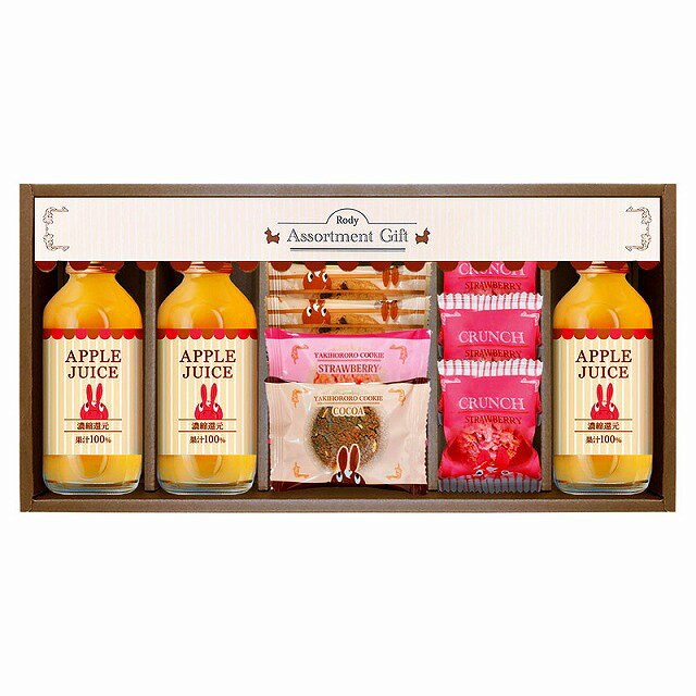 ●セット内容／チョコクランチ（ストロベリー）・アップルジュース（180ml）×各3、ナッツとチョコのざっくりクッキー×2、焼きほろろクッキー（ココア・ストロベリー）×各1●箱サイズ／18×36×6.5cm●賞味期間／常温6ヶ月●アレルゲン／...