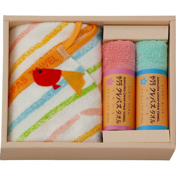 ●サイズ／●現品（ウォッシュタオル）約34×34┣cm┫・（タオルハンカチ）約25×25┣cm┫●材質／●綿100％●セット内容／●ウォッシュタオル1枚・タオルハンカチ2枚●箱サイズ／19.5×16.3×5.7cm●原産国／中国