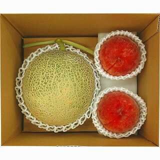 ●セット内容／●メロン（赤果肉）（北海道産）×1玉（1．3┣kg┫）、桃（山梨県または長野県産）2玉（総重量500┣g┫）●箱サイズ／26×23×19cm●原産国／日本●重量／2.5kg　申し込み7／31まで夏果物を代表する北海道の赤肉メロ...