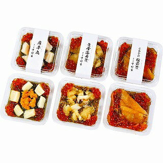 ●セット内容／●岩手丸（昆布・いくら・ほたて・うに入り）60┣g┫×2、黄金海寿漬（めかぶ・数の子・いくら・あわび入り）60┣g┫×2、ふかひれ松前漬（昆布・いくら・数の子・いか・ふかひれ入り）60┣g┫×2●箱サイズ／28×21×4.5c...
