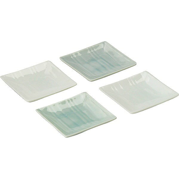●サイズ／●現品約9×9×1．7┣cm┫●材質／●磁器●セット内容／●正角皿×4●箱サイズ／13.8×13×5.3cm●原産国／日本