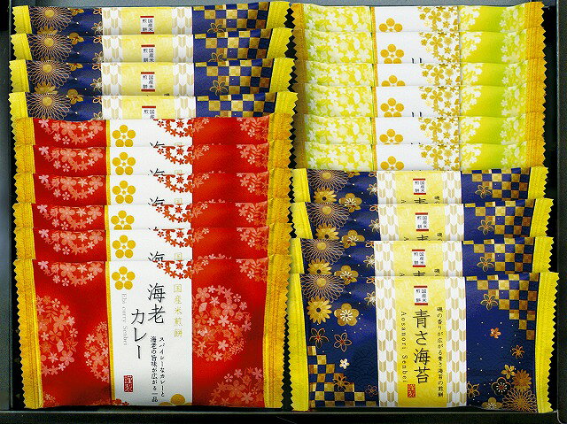 ●材質／●セット内容／煎餅（青さ海苔×8・柚子胡椒×6・海老カレー×6） 【乳成分・えび】●箱サイズ／箱220×290×65mm●賞味期間／180日間●原産国／JPN●重量／395g香り高い焼きのりを巻いたのり巻きあられや磯の香りひろがる青...