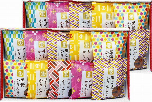 ●材質／●セット内容／かりんとう（黒ごま×4・黒糖×4・牛乳×4・ピーナッツ×4・チョコ×2・キャラメル×2）各45g 【乳成分・小麦・落花生】●箱サイズ／箱240×425×155mm●賞味期間／120日間●原産国／JPN●重量／1780g...