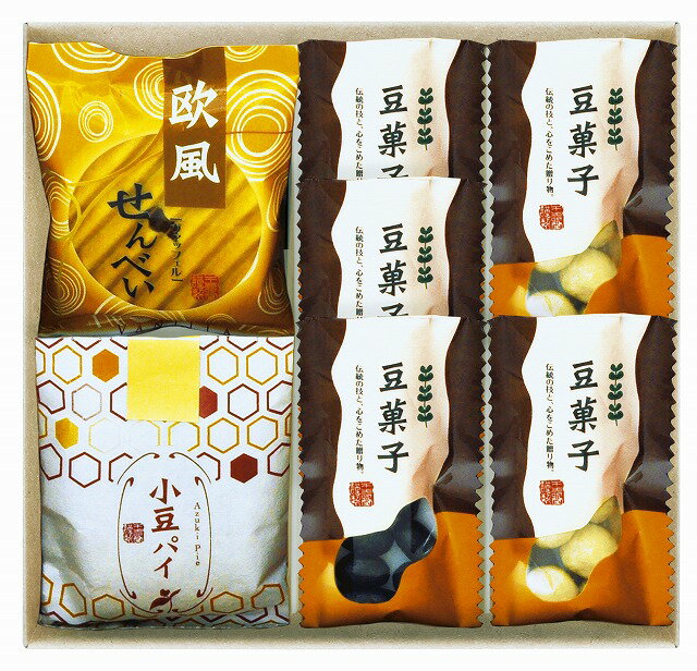 ●材質／●セット内容／小豆パイ・欧風せんべい・豆菓子（竹炭×3・きなこ×2） 【卵・乳成分・小麦・落花生】●箱サイズ／箱205×230×55mm●賞味期間／100日間●原産国／JPN●重量／325gおもてなしにぴったりな、ほっこり和むお菓子...