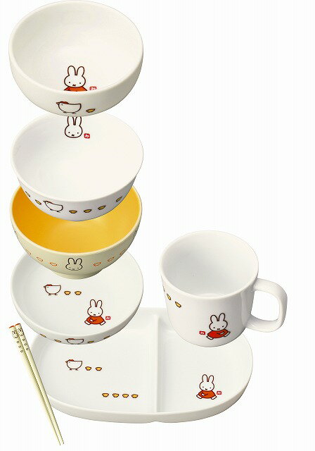 ●セット内容／お茶碗φ105×50mm・マグφ75×65mm（165ml）・小皿φ120×35mm・小鉢φ85×40mm・仕切り皿210×130×30mm：磁器、塗り汁椀φ102×55mm：PET・ABS樹脂・ウレタン塗装、箸170mm：天...