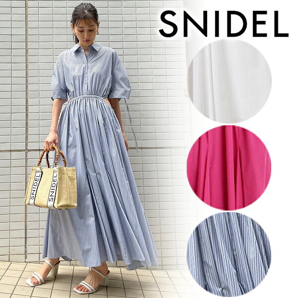 【期間限定10%OFF+本日WエントリーでP4倍】【即日発送】SNIDEL スナイデル/Sustainableバックスリットシャツワンピース SWFO232044 /23SS/2023春夏 ...
