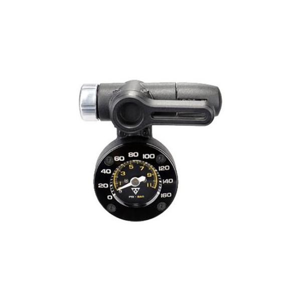 ダイヤルゲージを見やすい角度に360°回転できるエアーゲージ。ダイヤルゲージ部が360°回転できるエアーゲージ。ポンプを接続することで、空気を充填しながら空気圧を計測できます。 エアーリリースボタンを備えているので、計測しながらの減圧が可能...