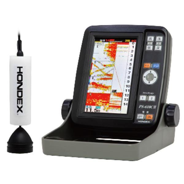 ワカサギ釣りに最適なポータブル魚探 PS-610CII●商品情報 ・ワカサギ釣りに最適なポータブル魚探 PS-610CIIに、ワカサギ釣りに最適な振動子TD08をセット！ ・楽しく・手軽に魚探をはじめられるHONDEXのPSシリーズ。 ・電...