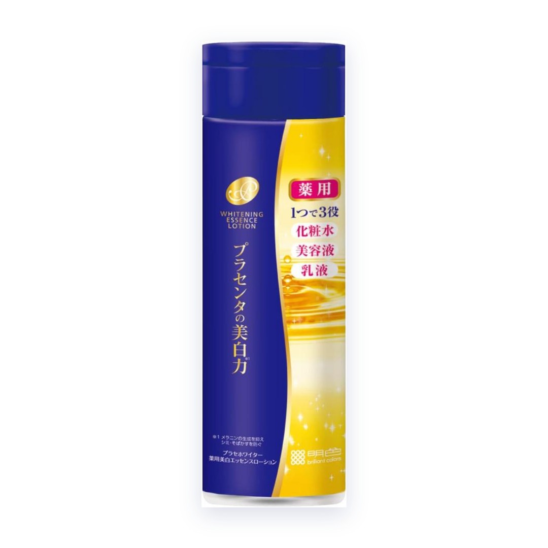 【医薬部外品】プラセホワイター 薬用美白エッセンスローション 190mL 薬用美白×プラセンタ配合。1本で化粧水・美容液・乳液の3役を果たす、とろみのある薬用美白エッセンスローションです。有効成分がメラニンの生成を抑え、シミ・そばかすを防ぎ...