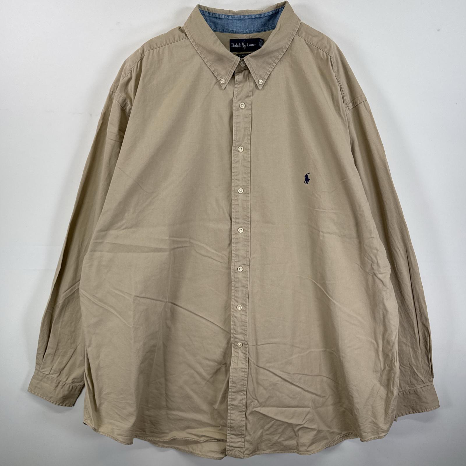 管理番号 STA0000081 ブランド ラルフローレン / RALPH LAUREN 対象 メンズ カラー ベージュ 柄 無地 季節・シーズン オールシーズン 生産国 フィリピン 素材 コットン100% 肩幅 約62cm 着丈 約93cm...