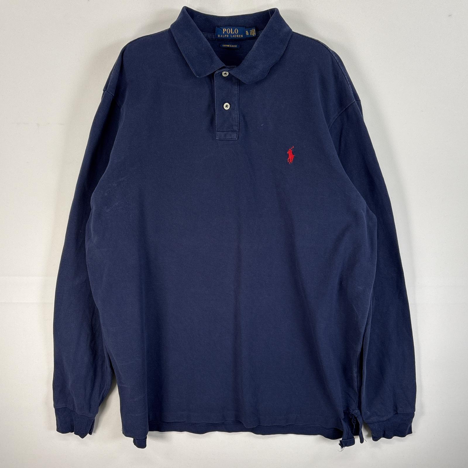 管理番号 STA0002232 ブランド ポロ・ラルフローレン / POLO RALPH LAUREN 対象 メンズ カラー ネイビー 柄 無地 季節・シーズン オールシーズン 生産国 ベトナム 素材 コットン100% 表記サイズ XL 肩...
