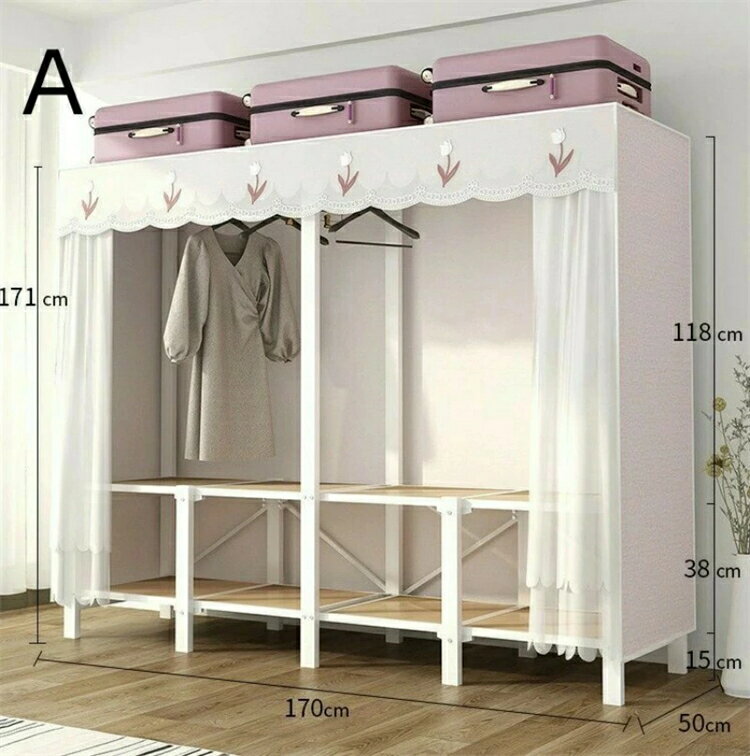 ハンガーラック 棚 不織布 カバー サイド ポケット付き 引っ越しは携帯しやすい 折り畳み【ワードローブ カバー付き】大容量クローゼットハンガーラックで、衣類収納もラクラク！ 【組み立て不要】省スペース収納で、忙しいあなたに最適！ 【防水防...