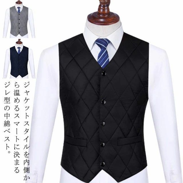 ジャケットスタイルを内側から温めるスマートに決まるジレ型の中綿ベスト。スーツの下に着られるスリムな見た目のまま、かさばらず暖かく着用いただけます。軽量のお仕立てでさっと羽織れる秋口から初冬まで重宝する一枚です。Vネックでスッキリとしたデザイ...