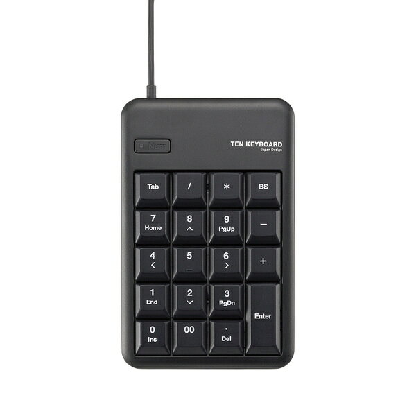 Excelに便利な[Tab]キー・[00]キー付き。ノートパソコンでの使用に最適なスタンダードUSBテンキーボード。 1000万回の高耐久性 最大1000万回のキーストロークに耐える丈夫なキーを採用しています。 ● Excelでの作業に便利...