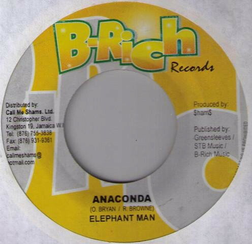 ・アーティスト Elephant Man ・タイトル Anaconda ・レーベル・型番 B-Rich Records NONE ・フォーマット 7" ・コンディション(盤) 良い (VG+) ・コンディション(ジャケット) ・コンディショ...