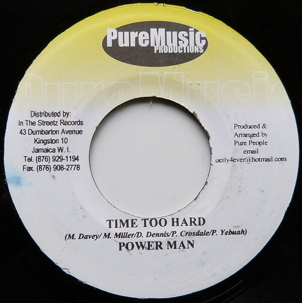・アーティスト Powerman / Lukie D & Lady Saw ・タイトル Time Too Hard ・レーベル・型番 Pure Music Productions NONE ・フォーマット 7インチレコード ・コンディション...