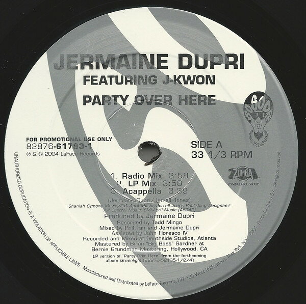 ・アーティスト Jermaine Dupri, J-Kwon / Jermaine Dupri, Kid Slim & Pastor Troy ・タイトル Party Over Here / Dance Floor ・レーベル・型番 So ...