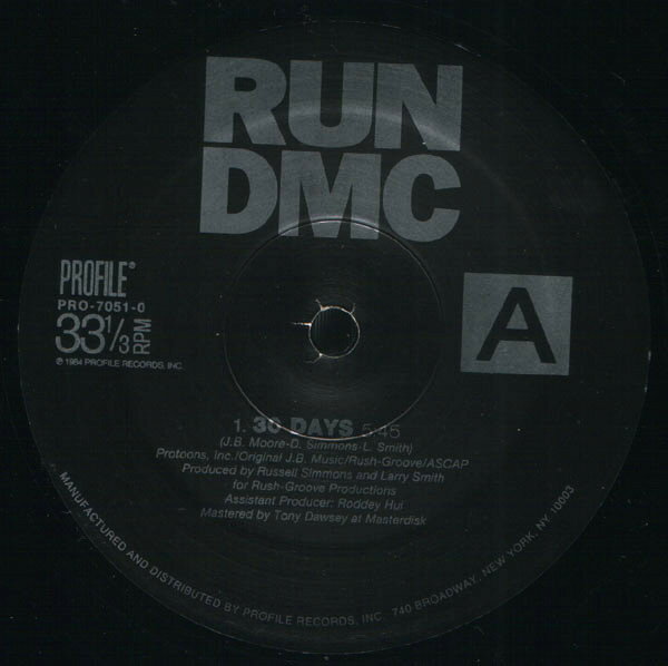 ・アーティスト Run-DMC ・タイトル 30 Days ・レーベル・型番 Profile Records PRO70510 ・フォーマット 12" ・コンディション(盤) 良い (VG+) ・コンディション(ジャケット) プレインカバー...