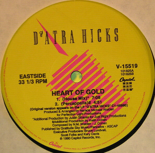 ・アーティスト D'Atra Hicks ・タイトル Heart Of Gold ・レーベル・型番 Capitol Manhattan V15519 ・フォーマット 12" ・コンディション(盤) 非常に良い(EX) ・コンディション(ジャ...